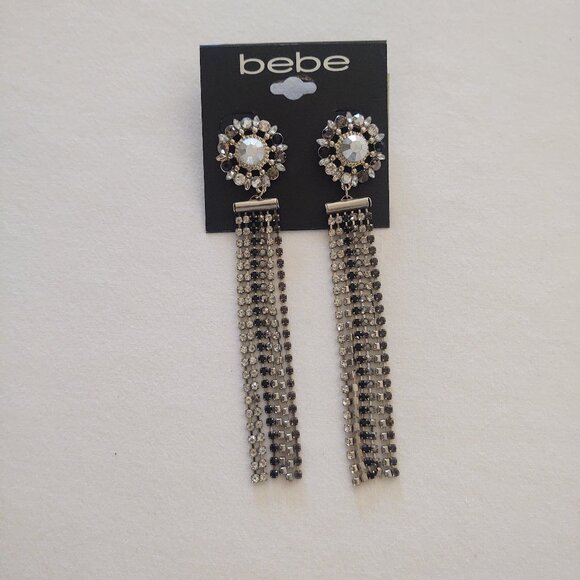 bebe | Jewelry | Nwt Bebe Black Greystone Earrings Jewelry | Poshmark
